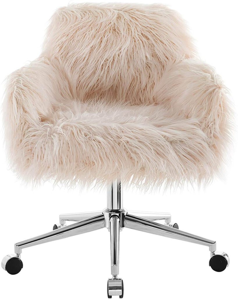 Best #1 Faux Fur Office Chair (Linon Fiona) | Sit in Style!